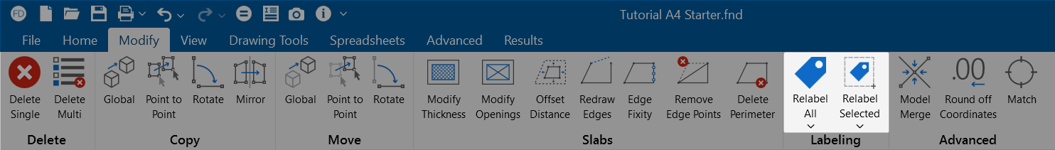 Re-Label Selection Items